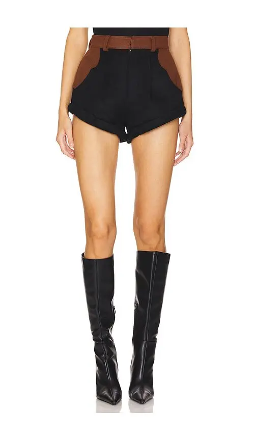 UNDERSTATED LEATHER Love Story Shorts - Brown & Black