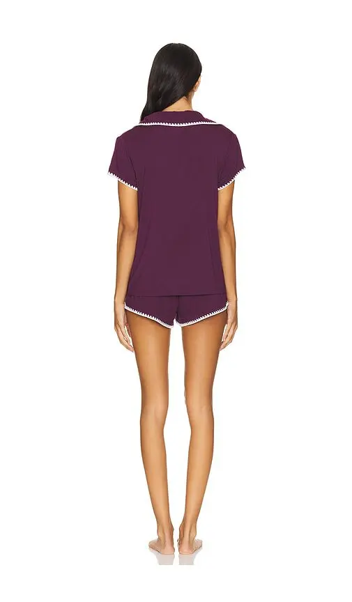 Eberjey Frida Shortie Pj Set In Wine