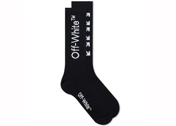 Off-White Arrow Mid-length Socks - Black