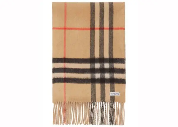 Burberry Double Face Medium Giant Check Scarf - Sand/flax Melange