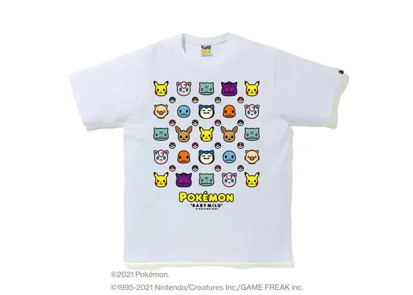 A BATHING APE Pokémon Baby Milo #12 Tee Shirt - White