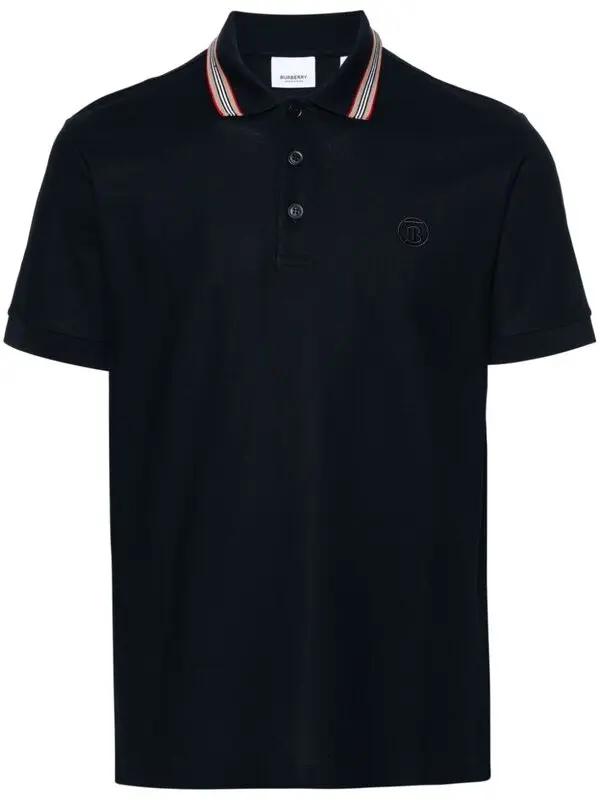 Burberry Icon Stripe Cotton Polo Shirt - Blue