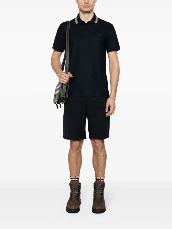 Burberry Icon Stripe Cotton Polo Shirt - Blue