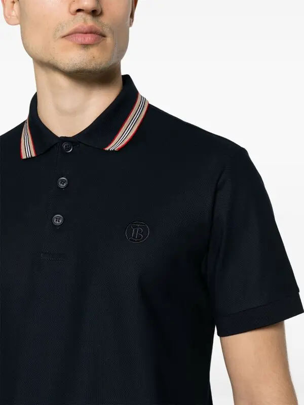 Burberry Icon Stripe Cotton Polo Shirt - Blue