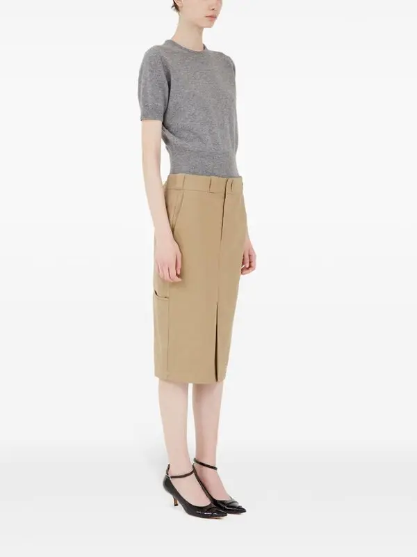MAISON MARGIELA High-rise Midi Skirt - Neutrals