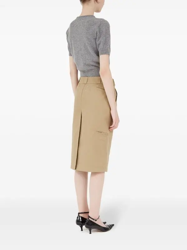 MAISON MARGIELA High-rise Midi Skirt - Neutrals