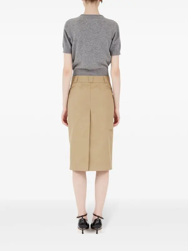MAISON MARGIELA High-rise Midi Skirt - Neutrals