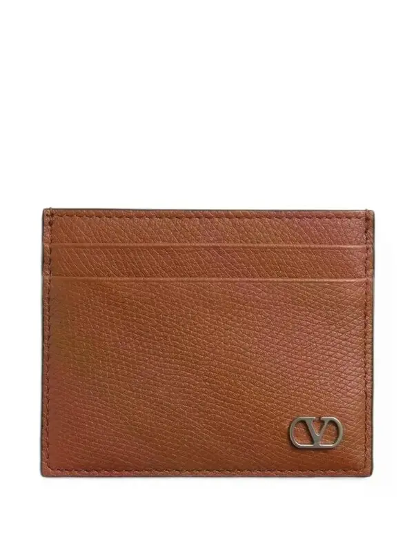 Valentino Garavani Vlogo Signature Leather Card Holder - Brown
