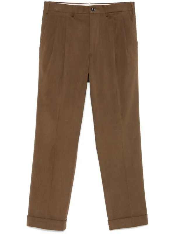DELL'OGLIO Tapered Trousers - Brown