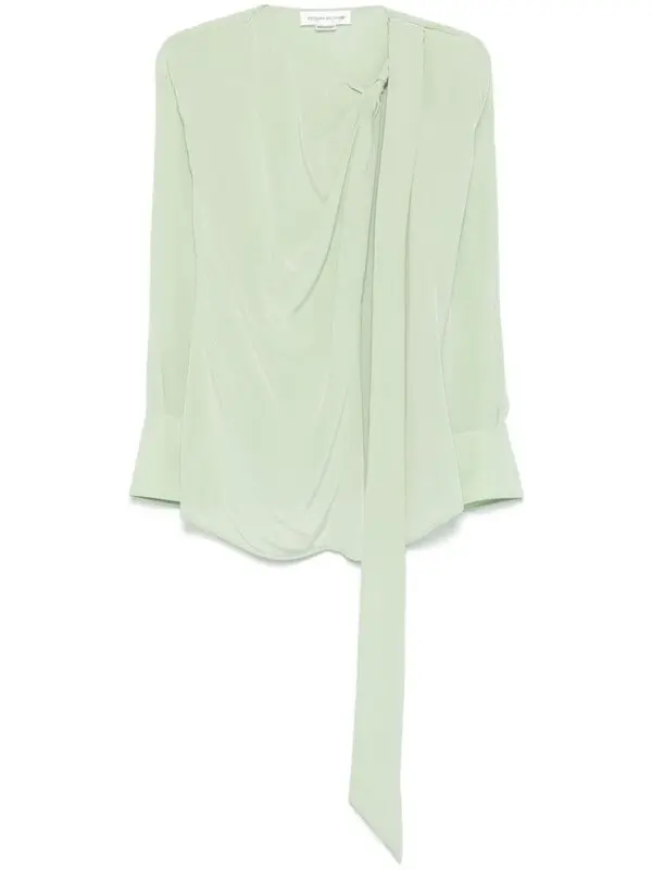 Victoria Beckham Twist-detail Blouse - Green