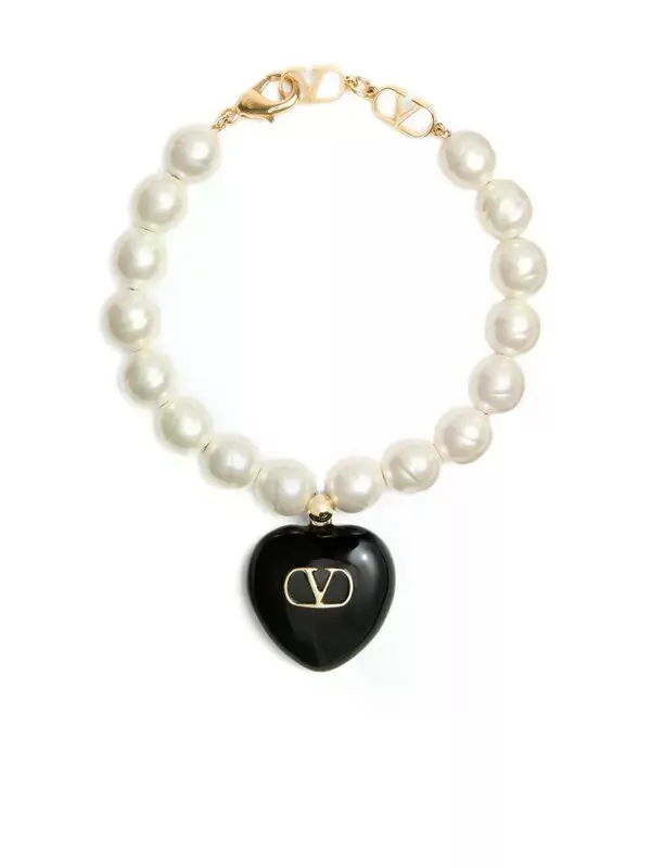 Valentino Garavani Coeur Royal Charm Bracelet - Neutrals