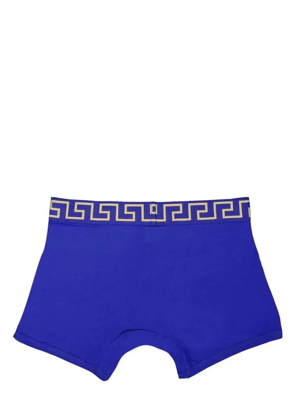 Versace Greca Border Long Boxers - Blue