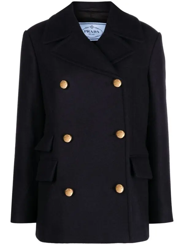 Prada Double-breasted Wool Jacket - Blue