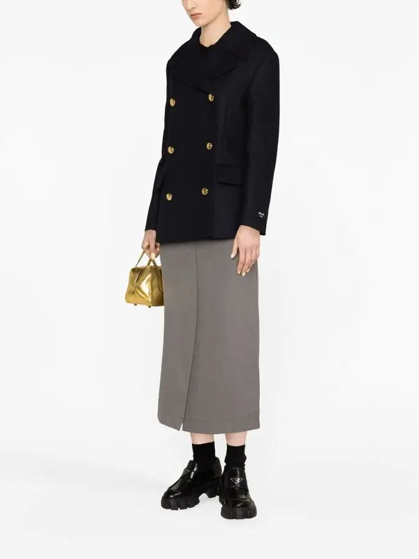 Prada Double-breasted Wool Jacket - Blue