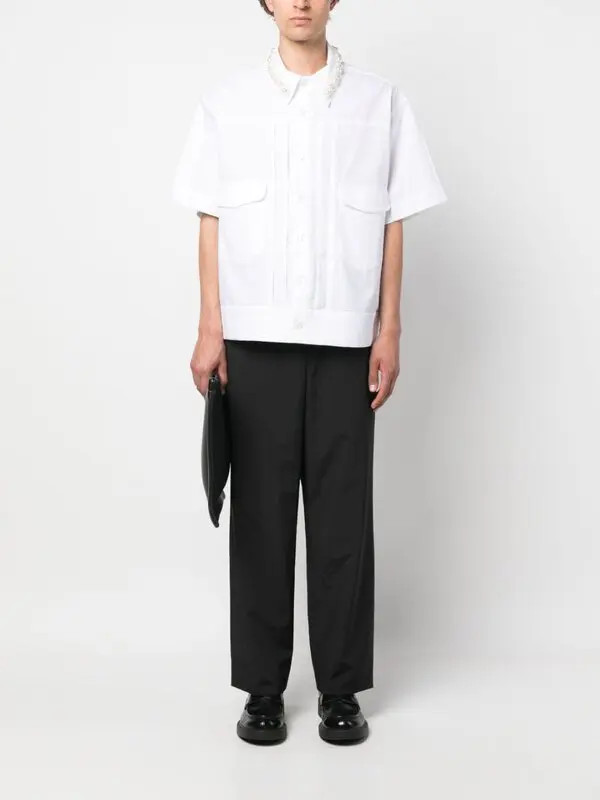 Prada Logo-patch Wide-leg Trousers