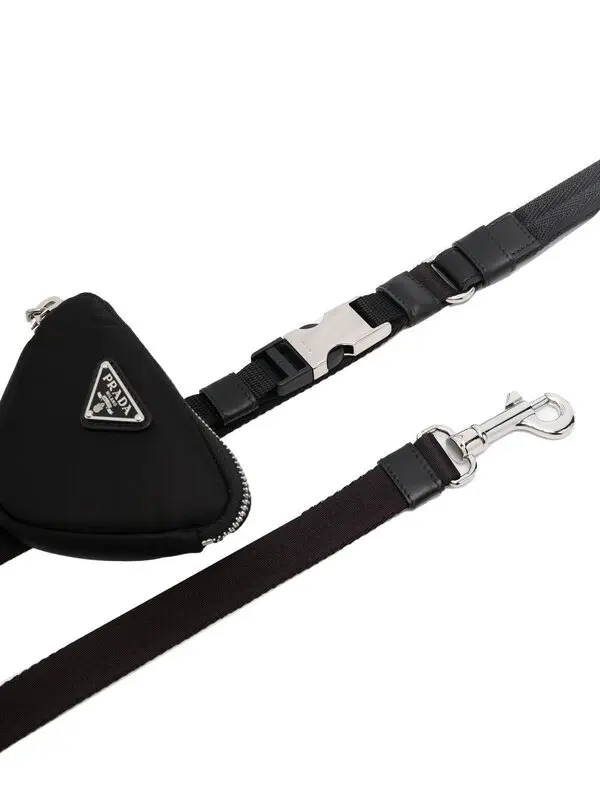 Prada Logo-plaque Dog Lead - Black