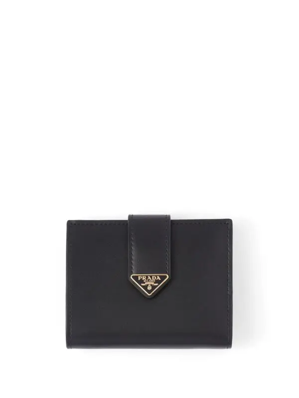 Prada Triangle-logo Leather Wallet - Black