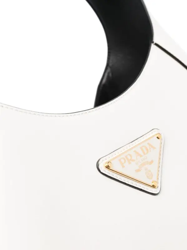Prada Triangle-logo Leather Shoulder Bag - White