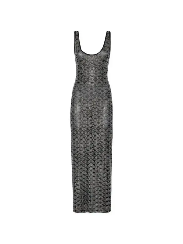 Philipp Plein Crystal-monogram Maxi Dress