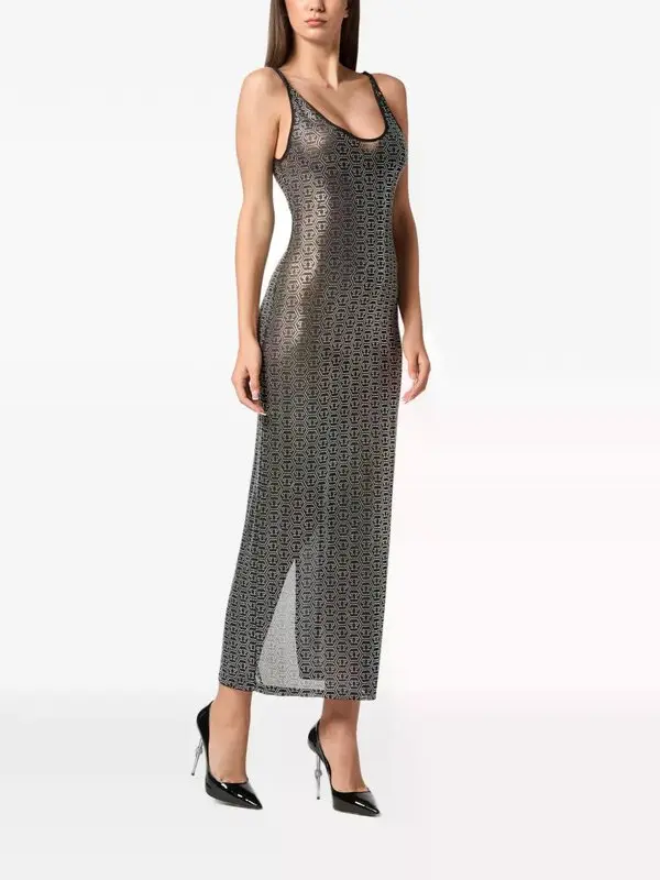 Philipp Plein Crystal-monogram Maxi Dress