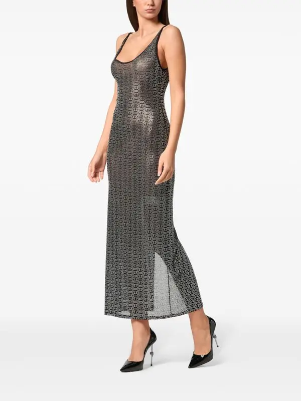 Philipp Plein Crystal-monogram Maxi Dress