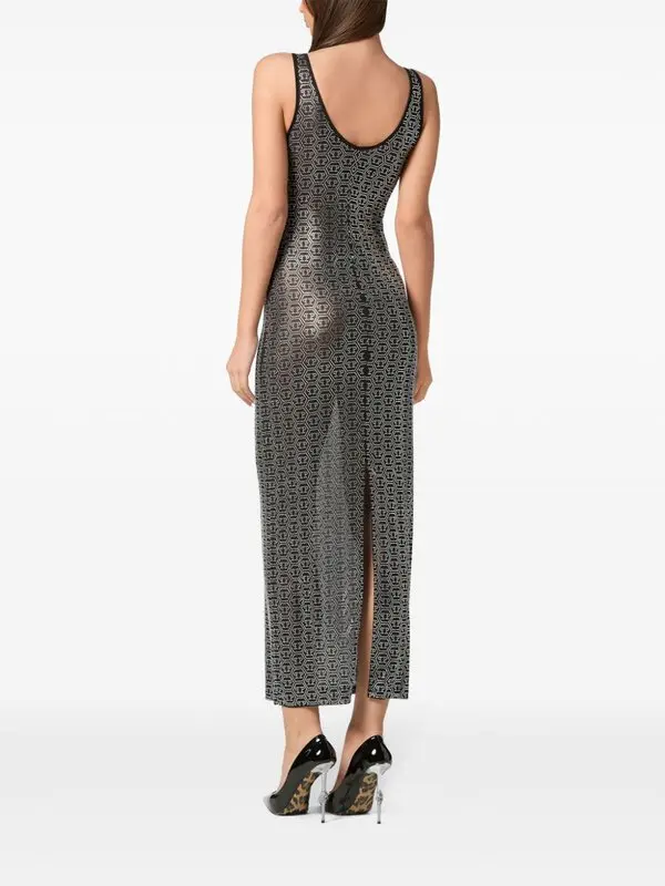 Philipp Plein Crystal-monogram Maxi Dress