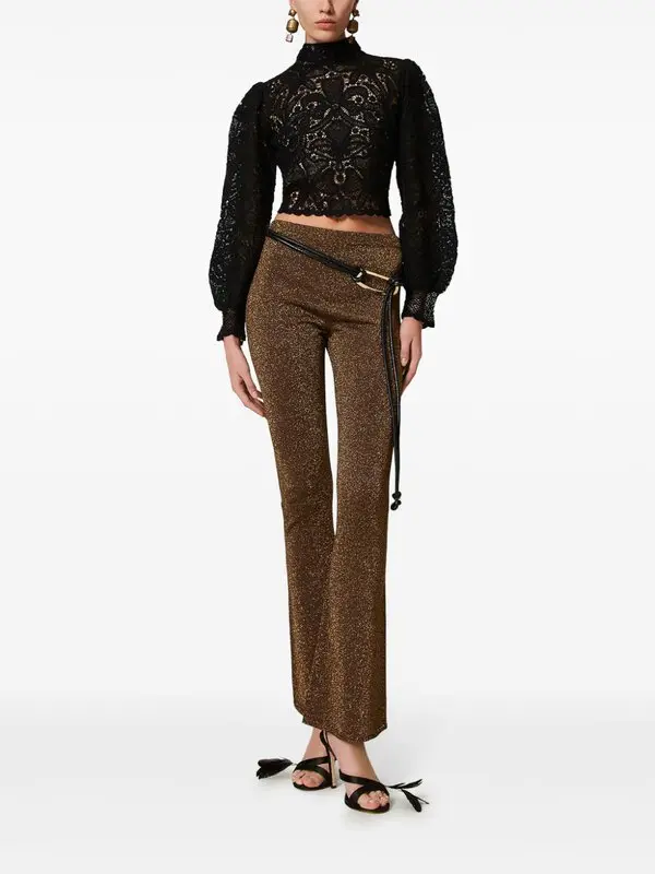 TWINSET Lurex-detailing Flared Trousers
