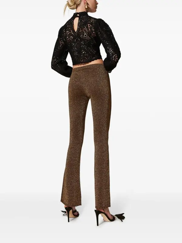 TWINSET Lurex-detailing Flared Trousers