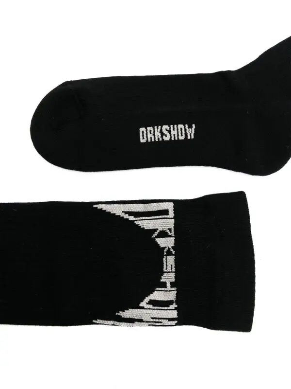 Rick Owens Logo-intarsia Socks - Black