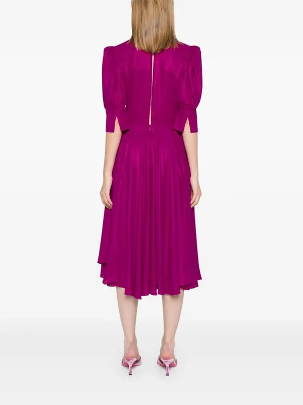 PARLOR Metallic-effect Midi Dress - Magenta
