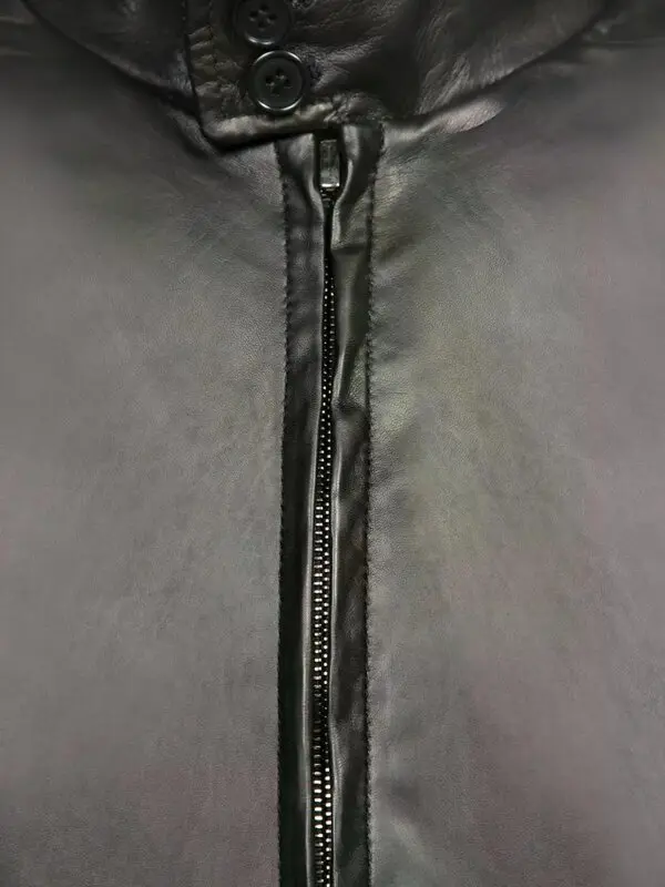 DELL'OGLIO Reversible Leather Bomber Jacket - Black