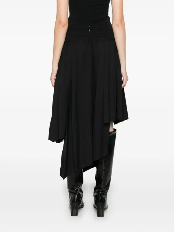 Rokh Pleated Midi Skirt - Black
