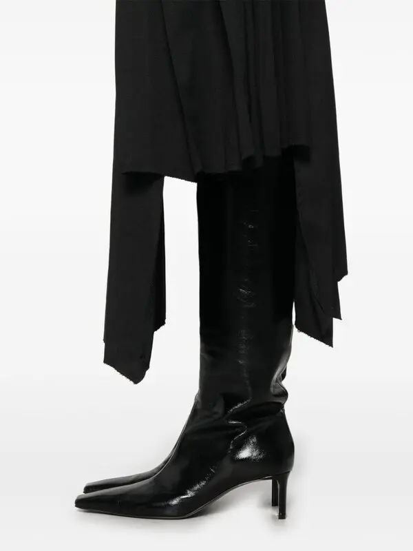 Rokh Pleated Midi Skirt - Black