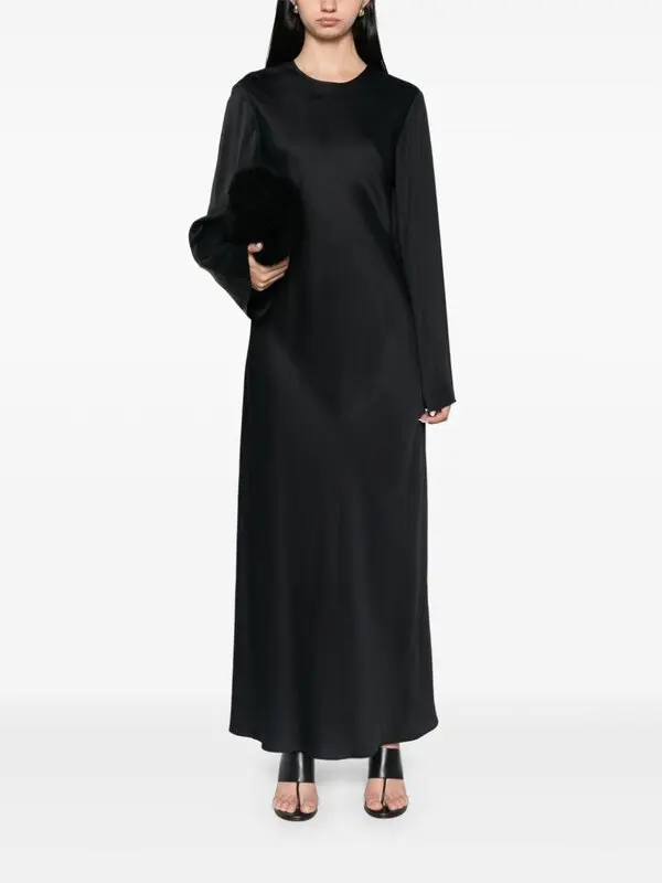 RÓHE Satin Maxi Dress - Black