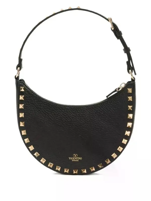Valentino Garavani Mini Rockstud Hobo Shoulder Bag - Black