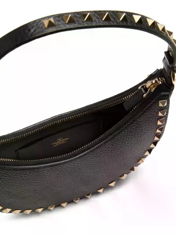 Valentino Garavani Mini Rockstud Hobo Shoulder Bag - Black