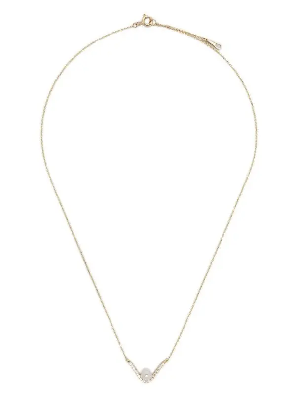Mizuki 14k Pearl And Diamond Necklace - Gold