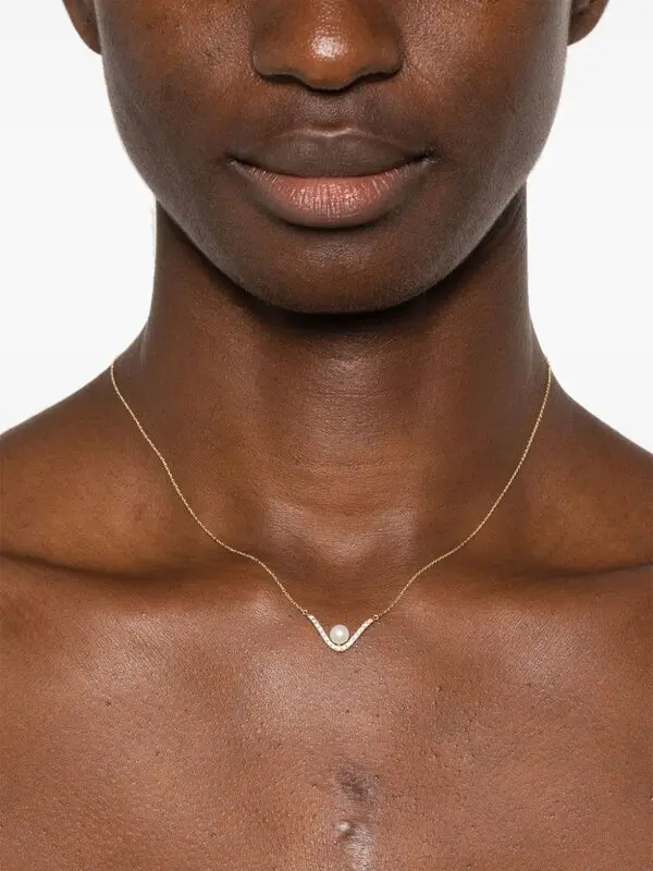 Mizuki 14kt Yellow Pearl And Diamond Necklace