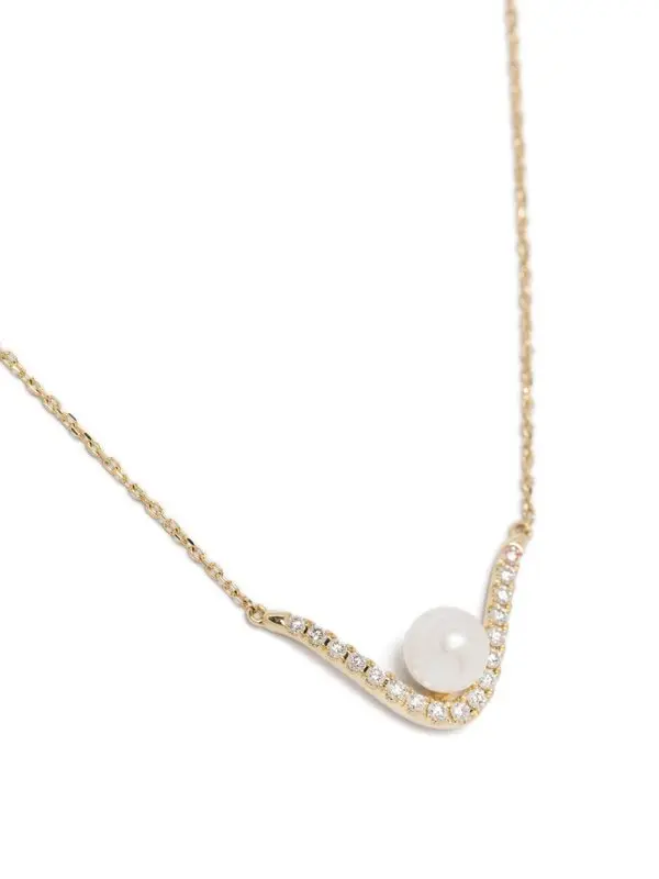 Mizuki 14kt Yellow Pearl And Diamond Necklace