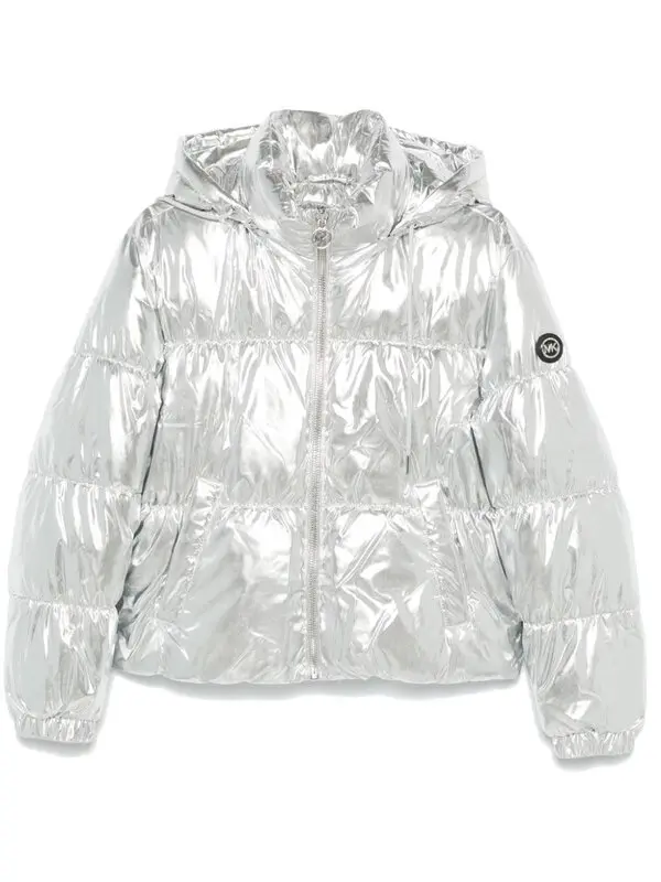 Michael Kors Metallic Puffer Jacket - Silver