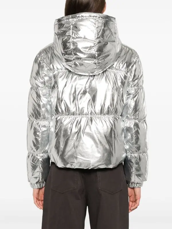 Michael Kors Metallic Puffer Jacket - Silver