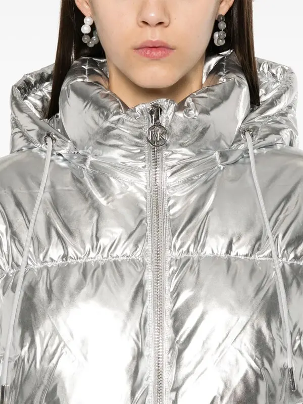 Michael Kors Metallic Puffer Jacket - Silver