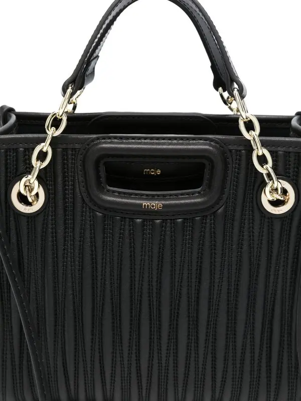 Maje Quilted Leather Tote Bag