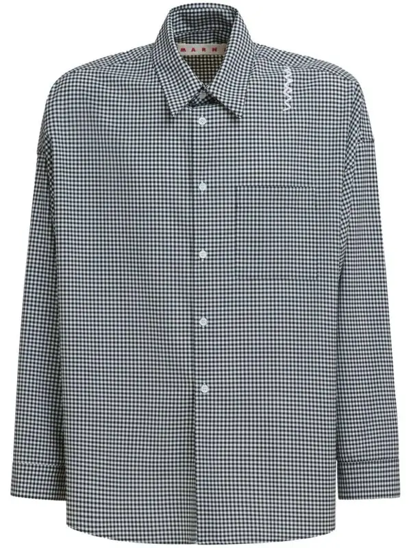 Marni Check Pattern Shirt - Black