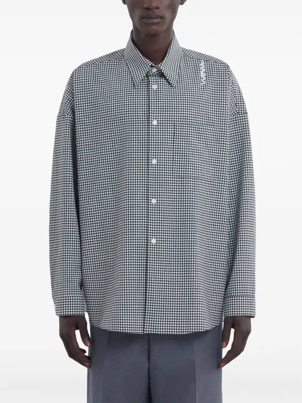 Marni Check Pattern Shirt - Black