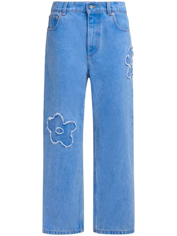 Marni Embroidered Straight-leg Jeans