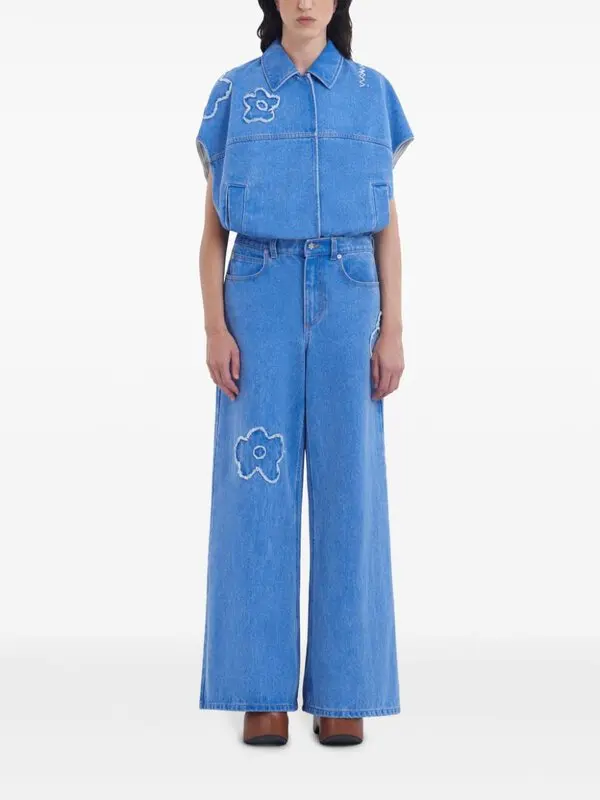 Marni Embroidered Straight-leg Jeans