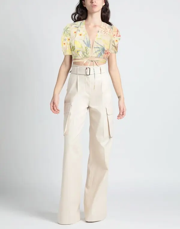 TWINSET Floral-print Cotton Top - Beige