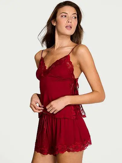 Victoria's Secret Sosoft™ Modal Ribbed Lace-trim Cami & Shorts Set
