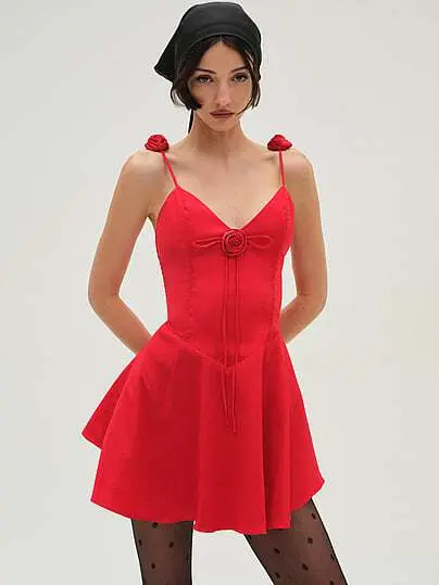red dress for love and lemons Della Mini Dress